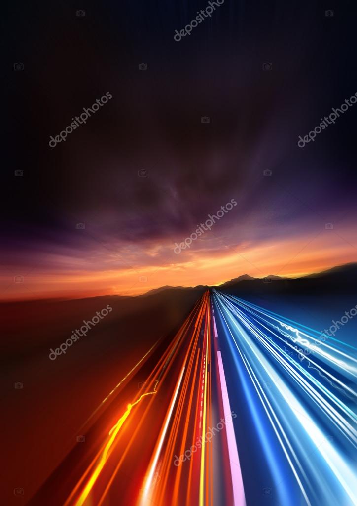 Super Fast. fast Light trails speeding — Stock Photo © solarseven #98058534
