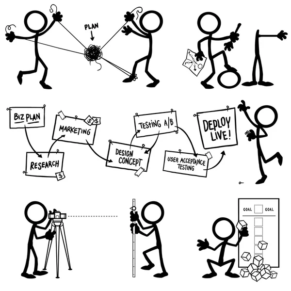 Set of stick figures, business strategy — Stock Vector © tobybridson ...