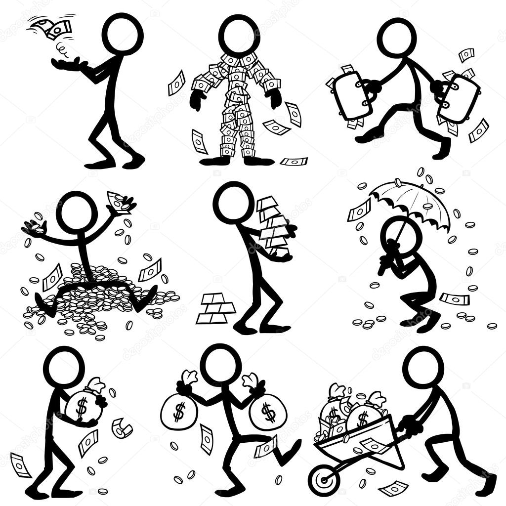set of stick figures. money, wealth — Stock Vector © tobybridson #81136268 set of stick figures. money, wealth — Stock Vector © tobybridson #81136268