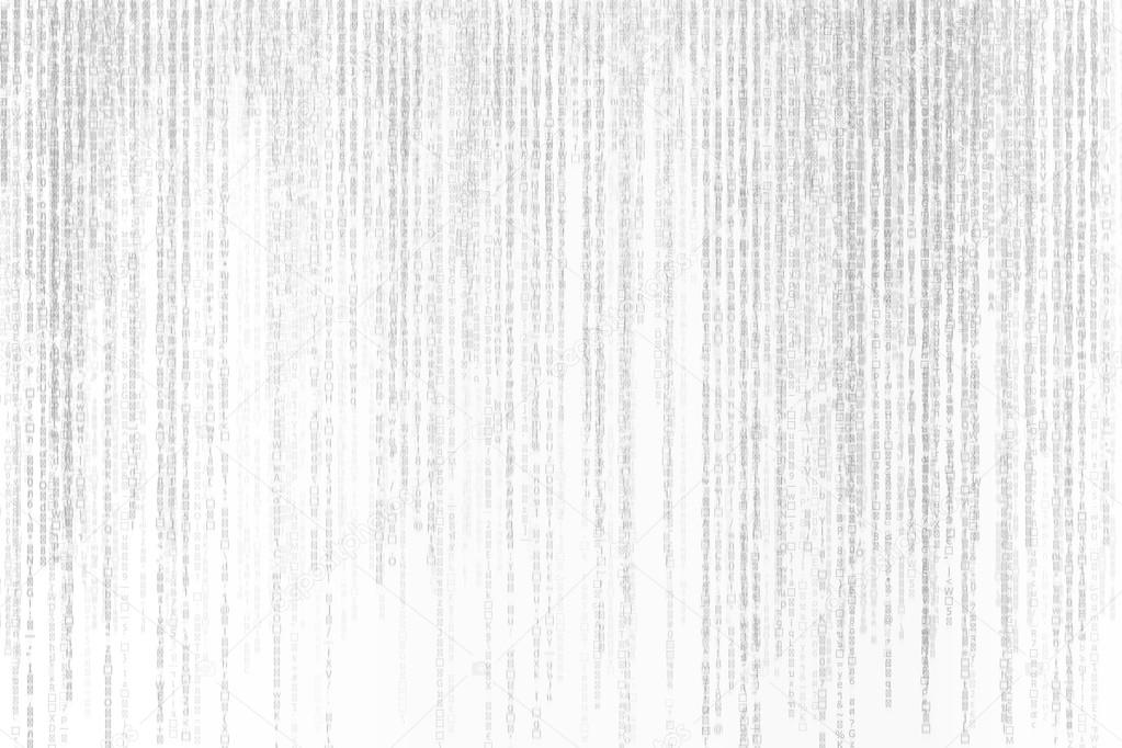 Illustration black and white matrix background with symbols, motion ...