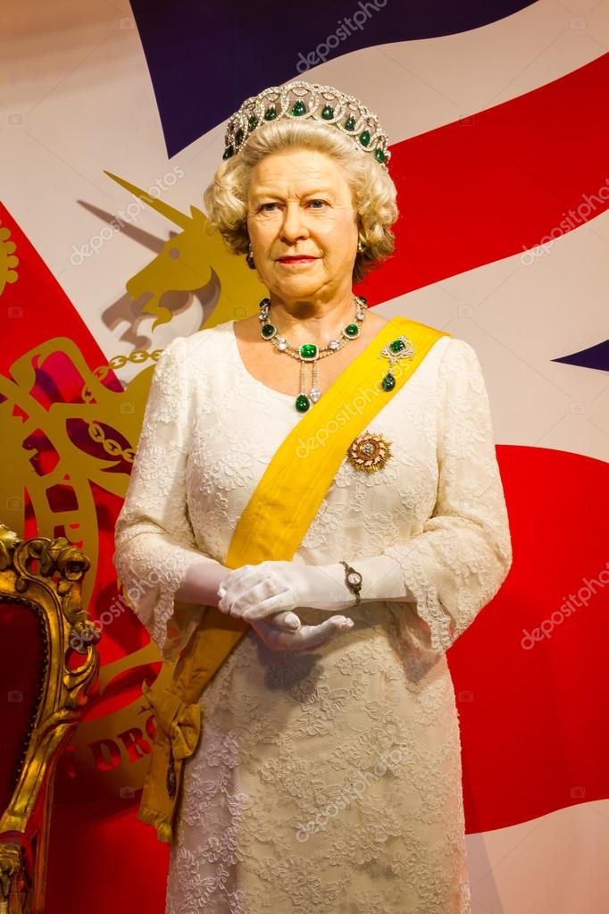 BANGKOK, THAILAND - DECEMBER 19: Wax figure of the famous Queen ...