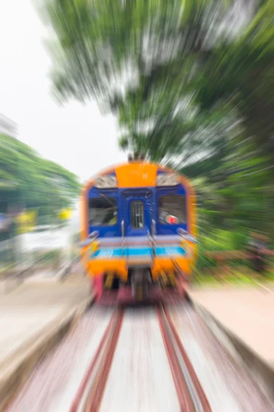 Train is running very fast on the way - Stock Image - Everypixel