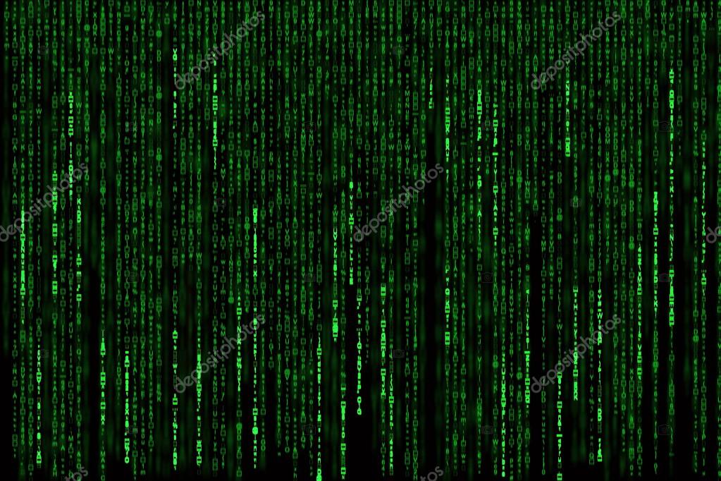 Matrix background with the green symbols — Stock Photo © a3701027d ...