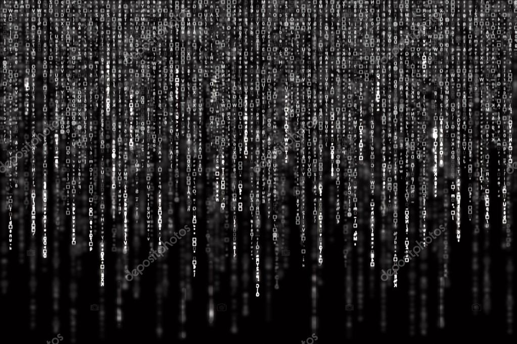 Digital Abstract background, black and white matrix — Stock Photo ...