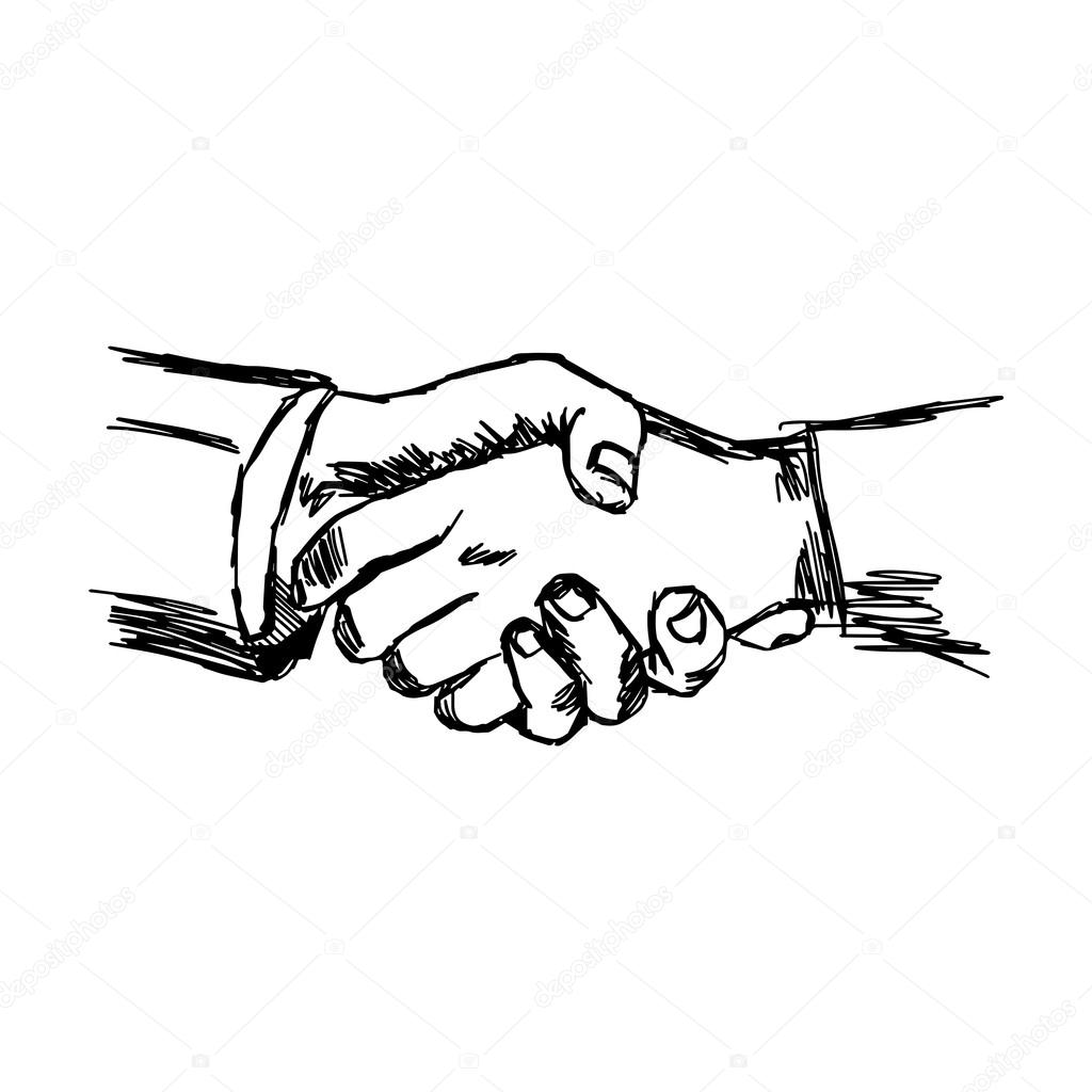 Illustation vector handshake between businessman — Stock Vector ...