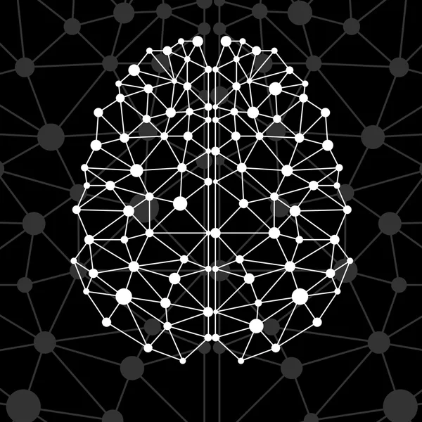 Abstract Geometric Brain Network Connections — Stock Vector © Vladystock 103205110
