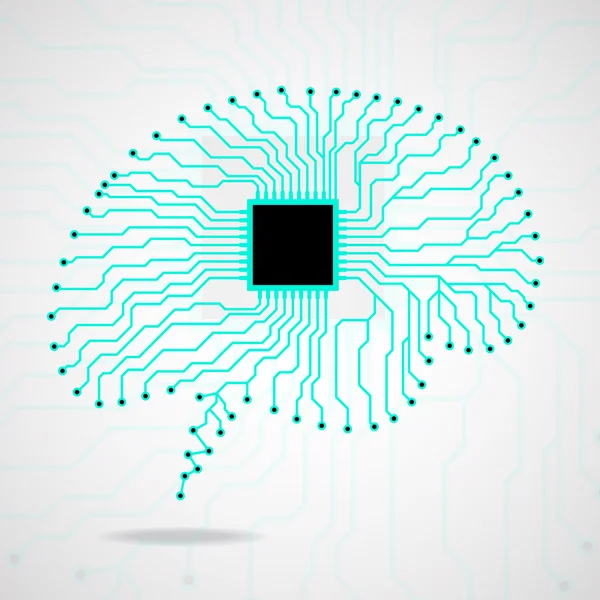 Neon brain. Cpu. Circuit board. Abstract technology background Stock ...