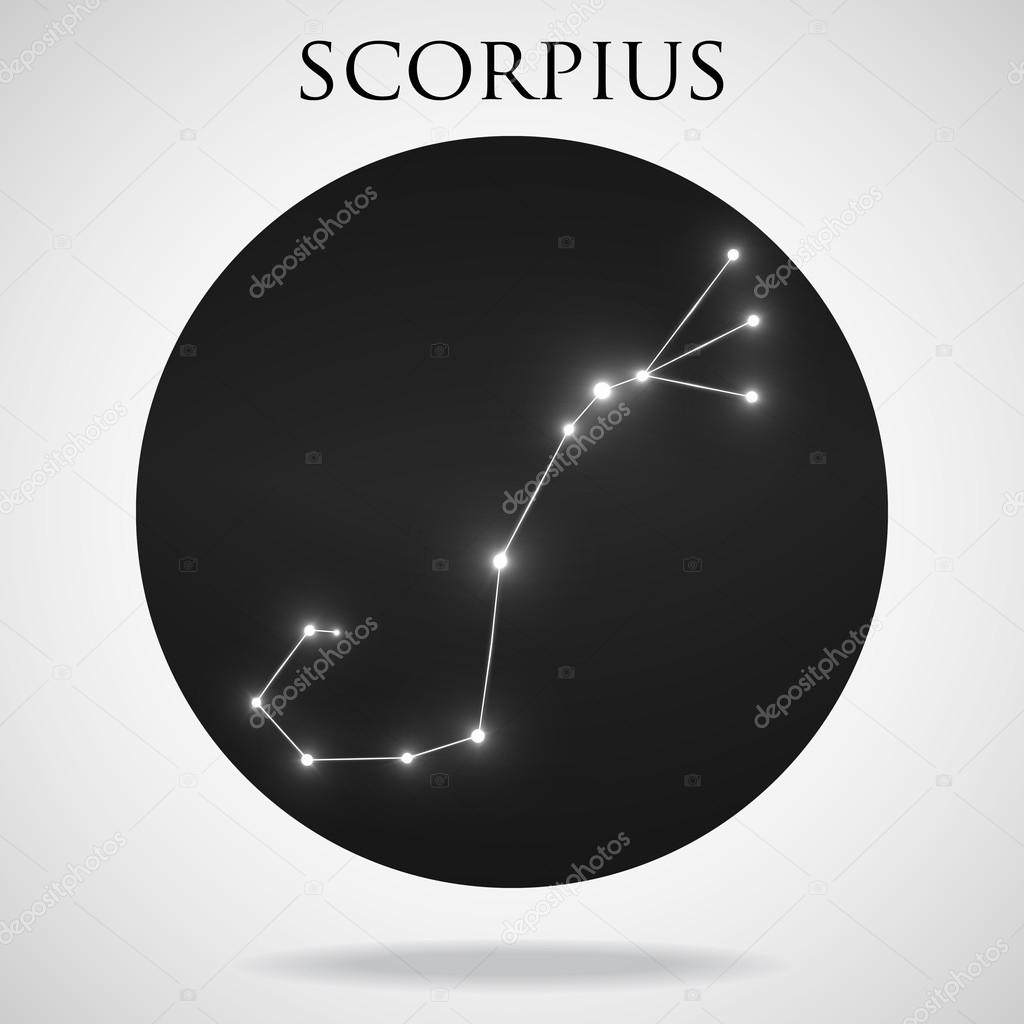 Constellation scorpius zodiac sign isolated on white background Stock ...