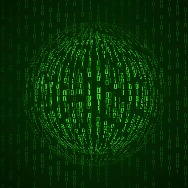 Abstract world map of binary computer code, technology background Stock Vector Image by ...