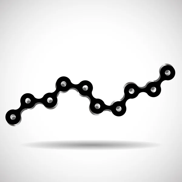 Bike chain rendered isolated on white background. Vector illustration ...