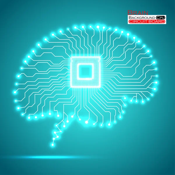 Brain. Cpu. Circuit board. Vector illustration. Eps 10 Stock Vector ...