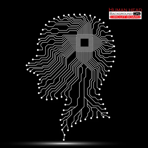 Human head. Cpu. Circuit board. Vector illustration. Eps 10 Stock ...