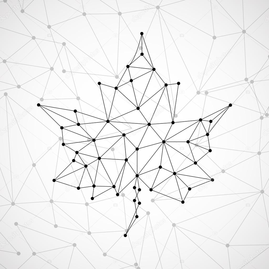 Maple leaf in abstract geometric shape — Stock Vector © vladystock ...
