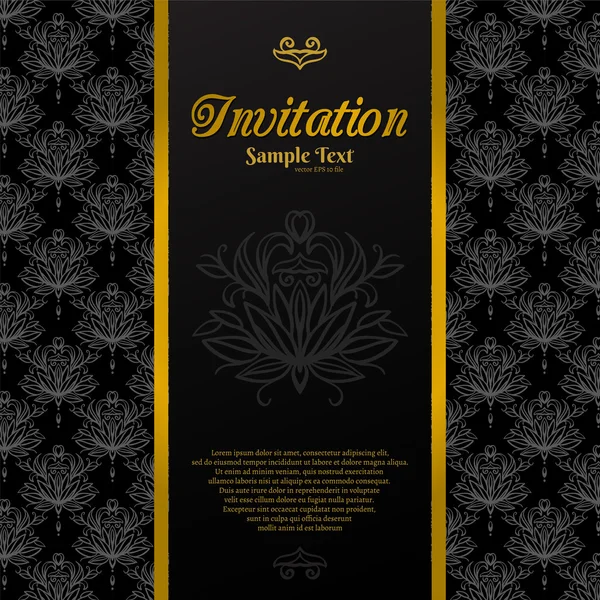 Abstract background with antique, vintage frame and banner, black ...