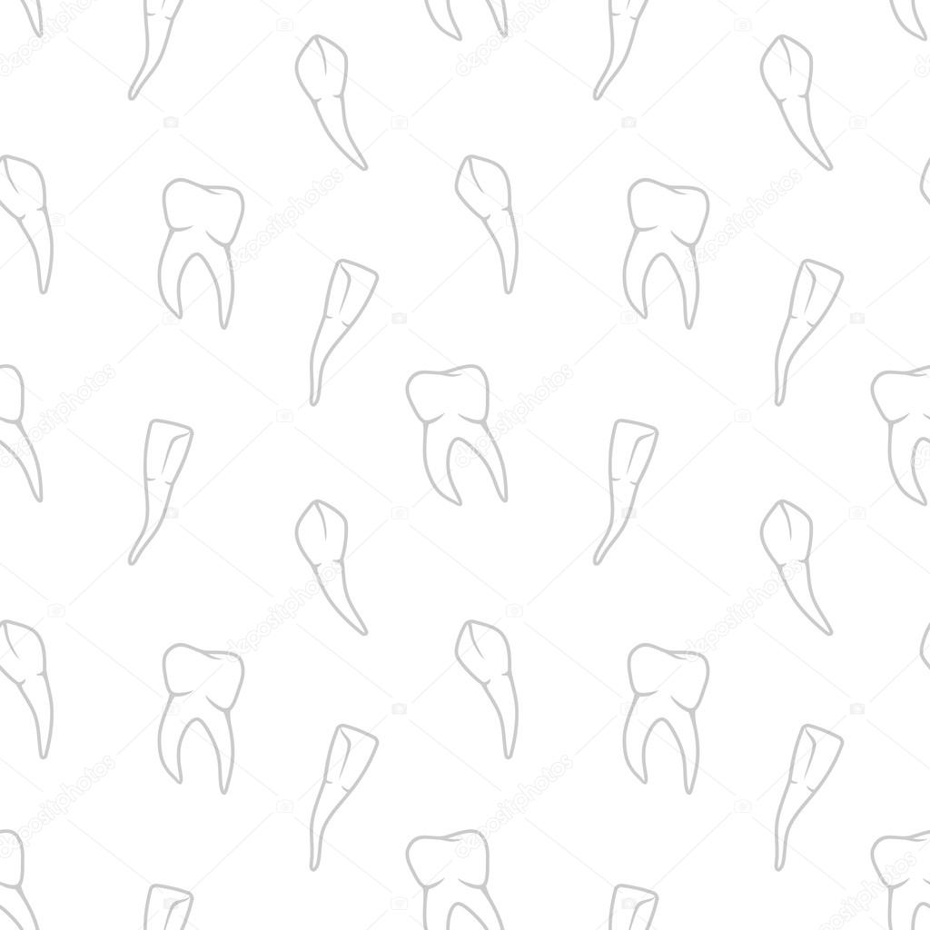 Vector seamless teeth pattern on white background — Stock Vector ...