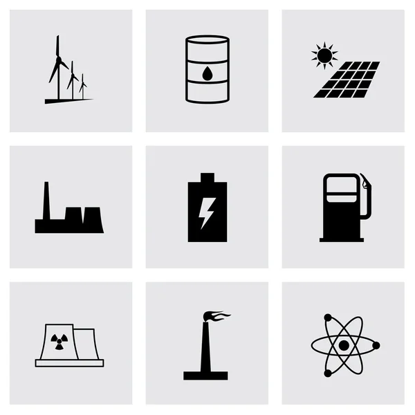 Vector black energetics icons set — Stock Vector © annexs #52553055