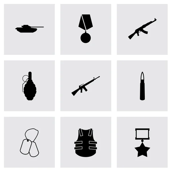 Vector black military icons set Stock Vector by ©annexs 52553549
