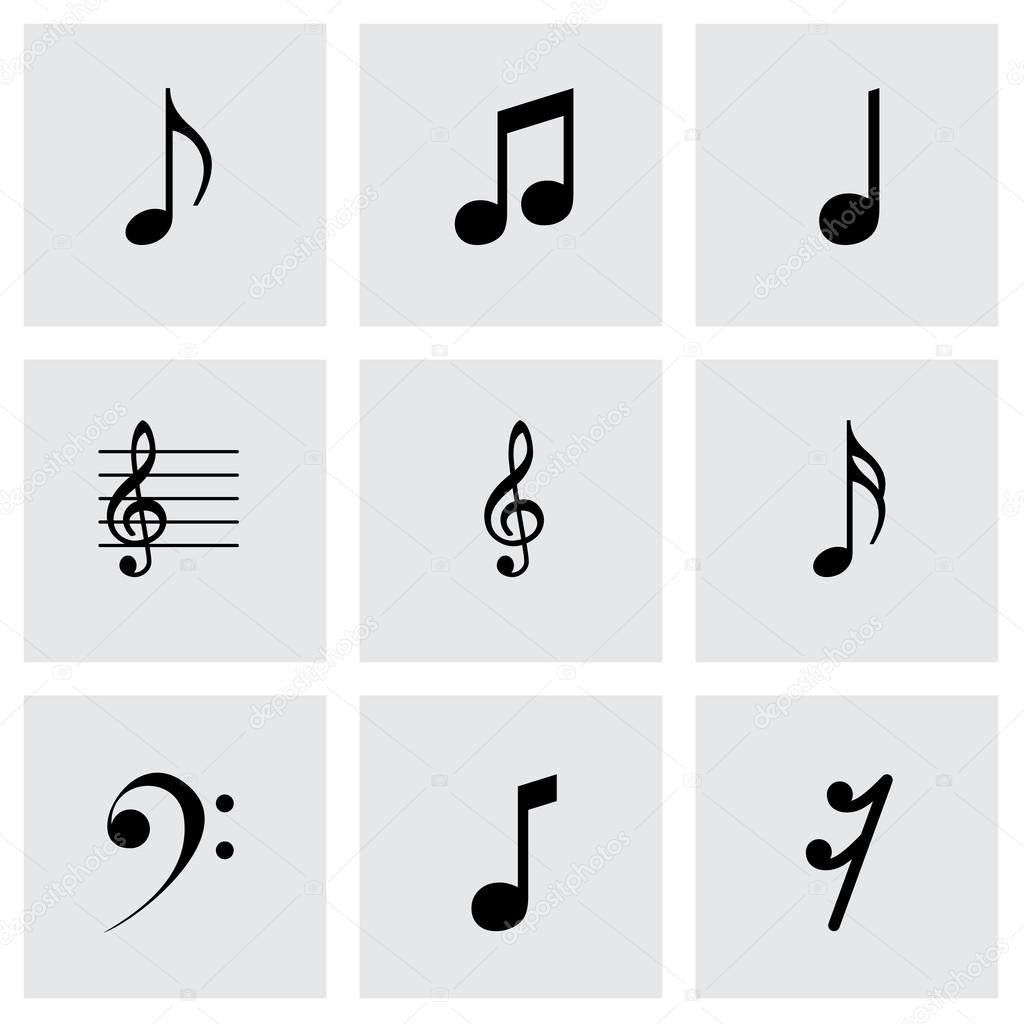 Conjunto de iconos de notas negras vectoriales 2023