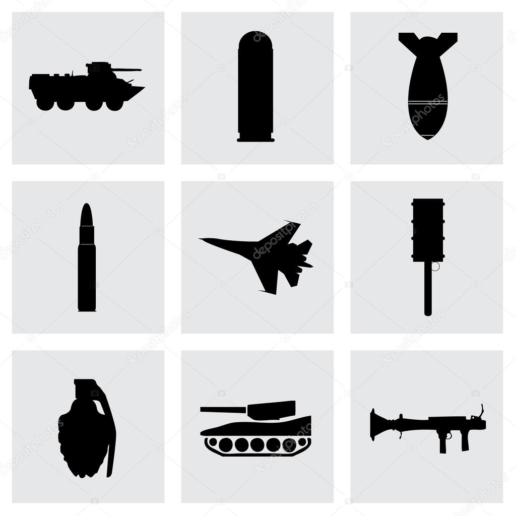 Vector black military icons set Stock Vector by ©annexs 52553549