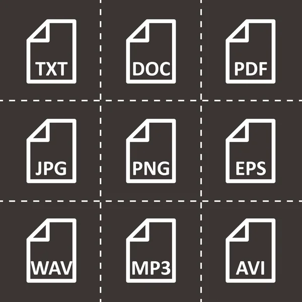 Vector black file format icons set Stock Vector by ©annexs 72363457