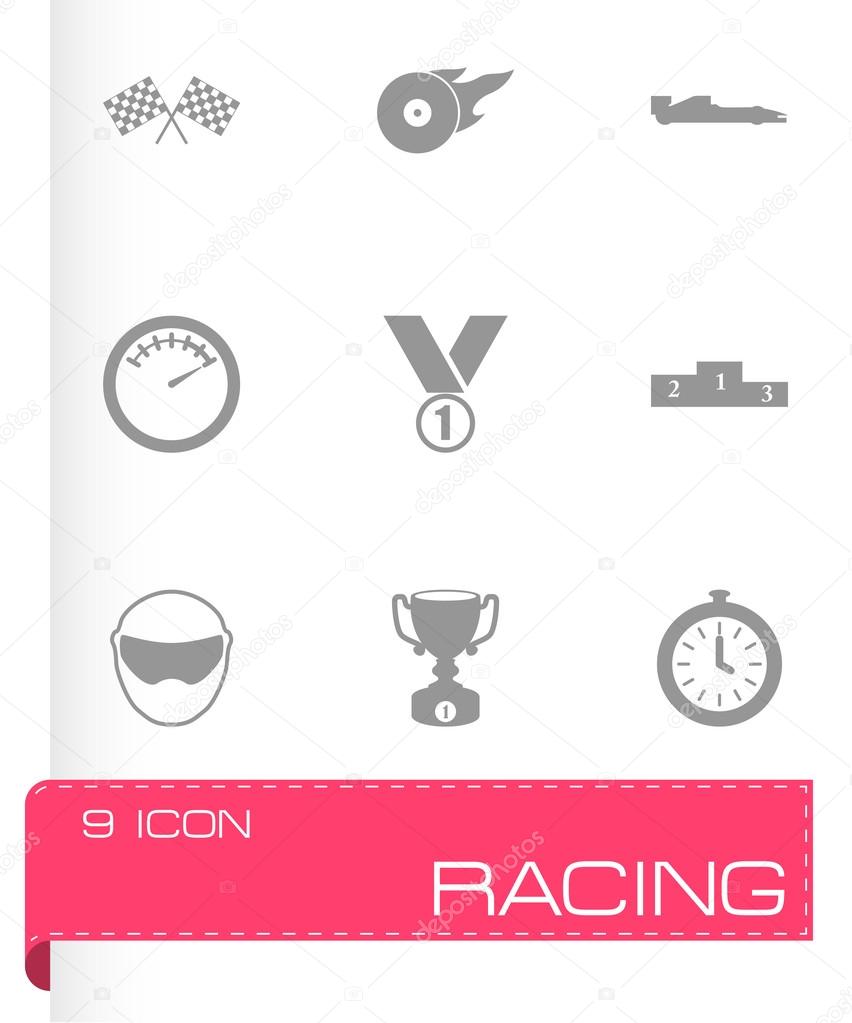 Vector black racing icons set Stock Vector Image by ©annexs #58069081