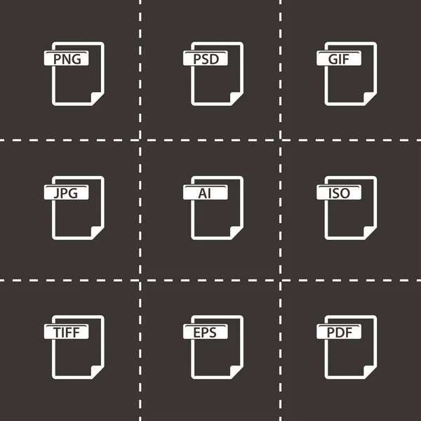 Vector black file format icons set Stock Vector by ©annexs 72363457