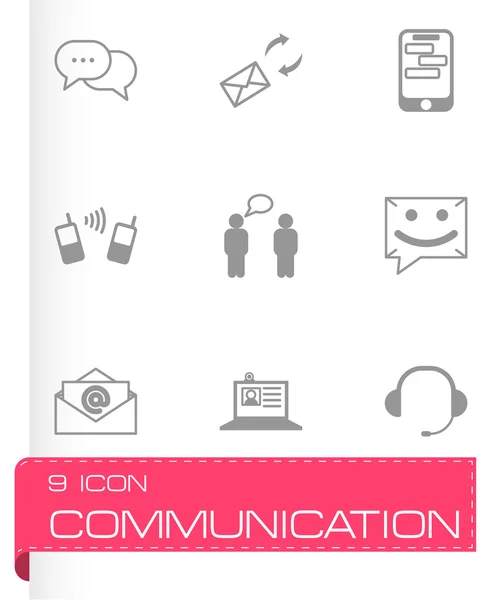 Vector black communication icons set — Stock Vector © skarin1 #32596031