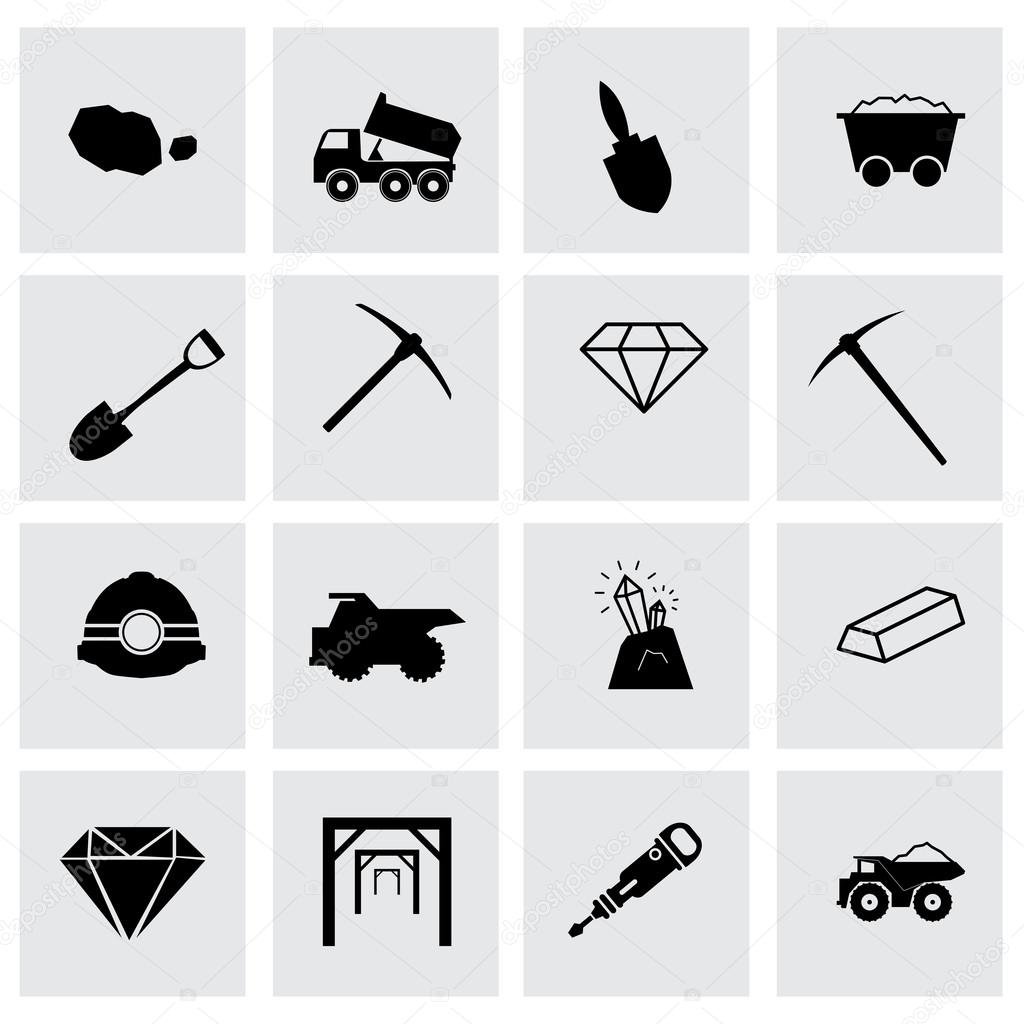 Conjunto de iconos mineros vectoriales Vector de stock por ©annexs 58422997