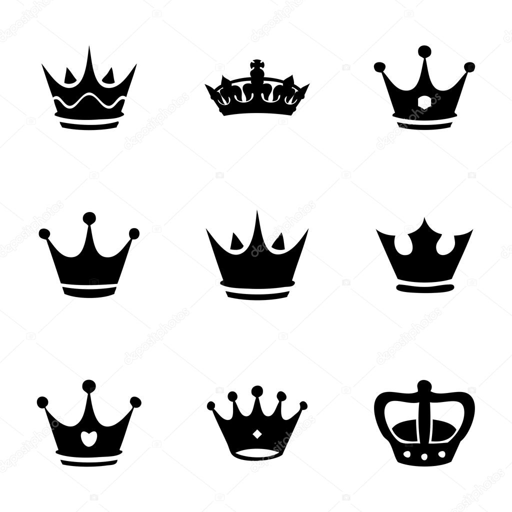 Conjunto de iconos de corona vectorial vector, gráfico vectorial ...