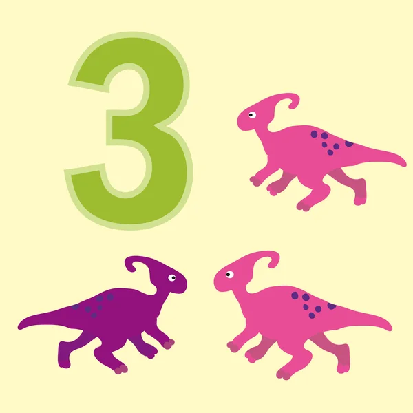 Number three. Three dinosaur (Brachiosaurus ). — Stock Vector © Ozii45 ...