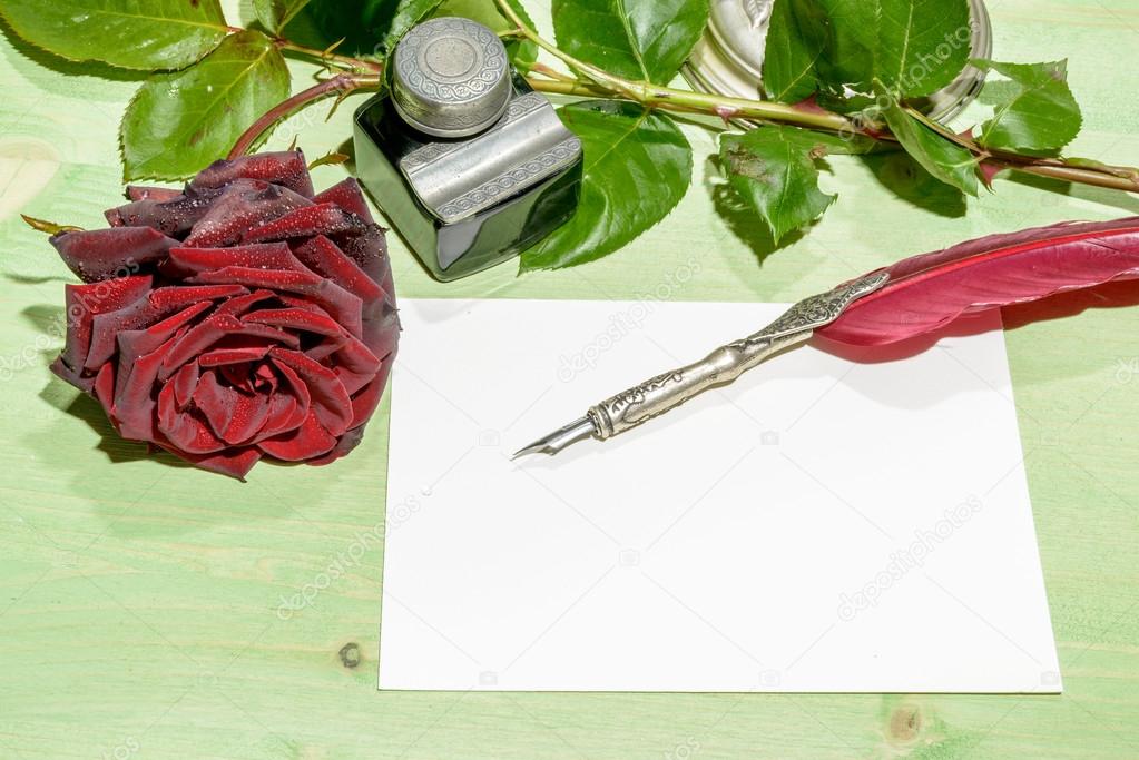 Romantic Letter with Red Roses Stock Photo by ©osmar01 109893222