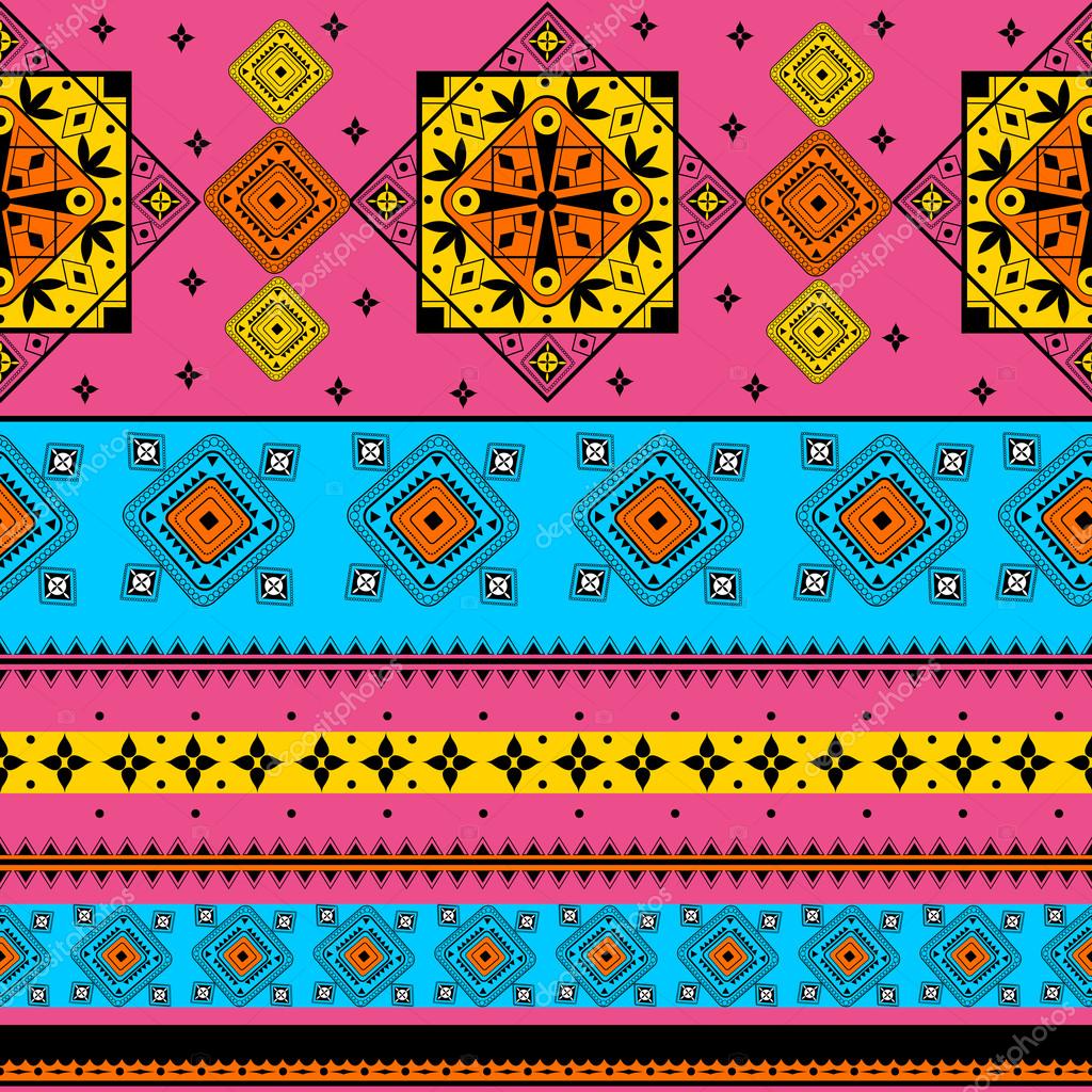 Colorful Indian tribal seamless pattern Stock Vector Image by ...