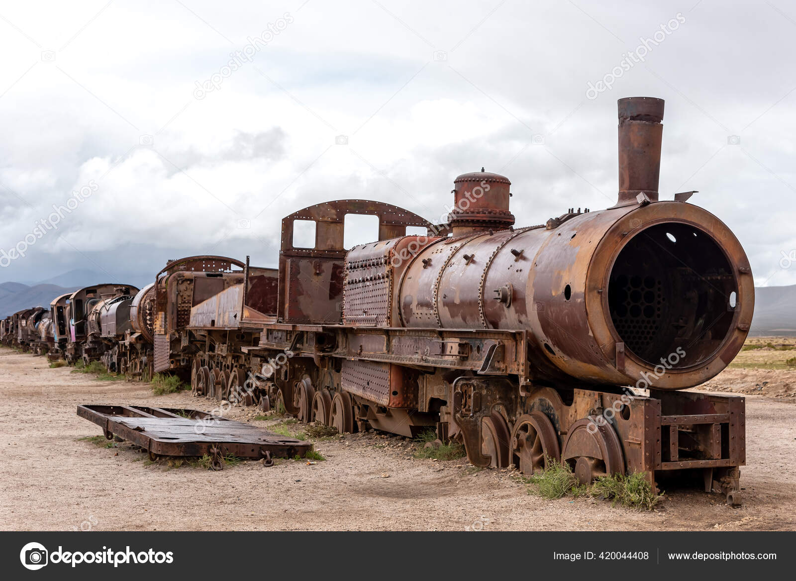Old Rusty Locomotive Abandoned Train Cemetery Uyuni Bolivia Stock Photo ...