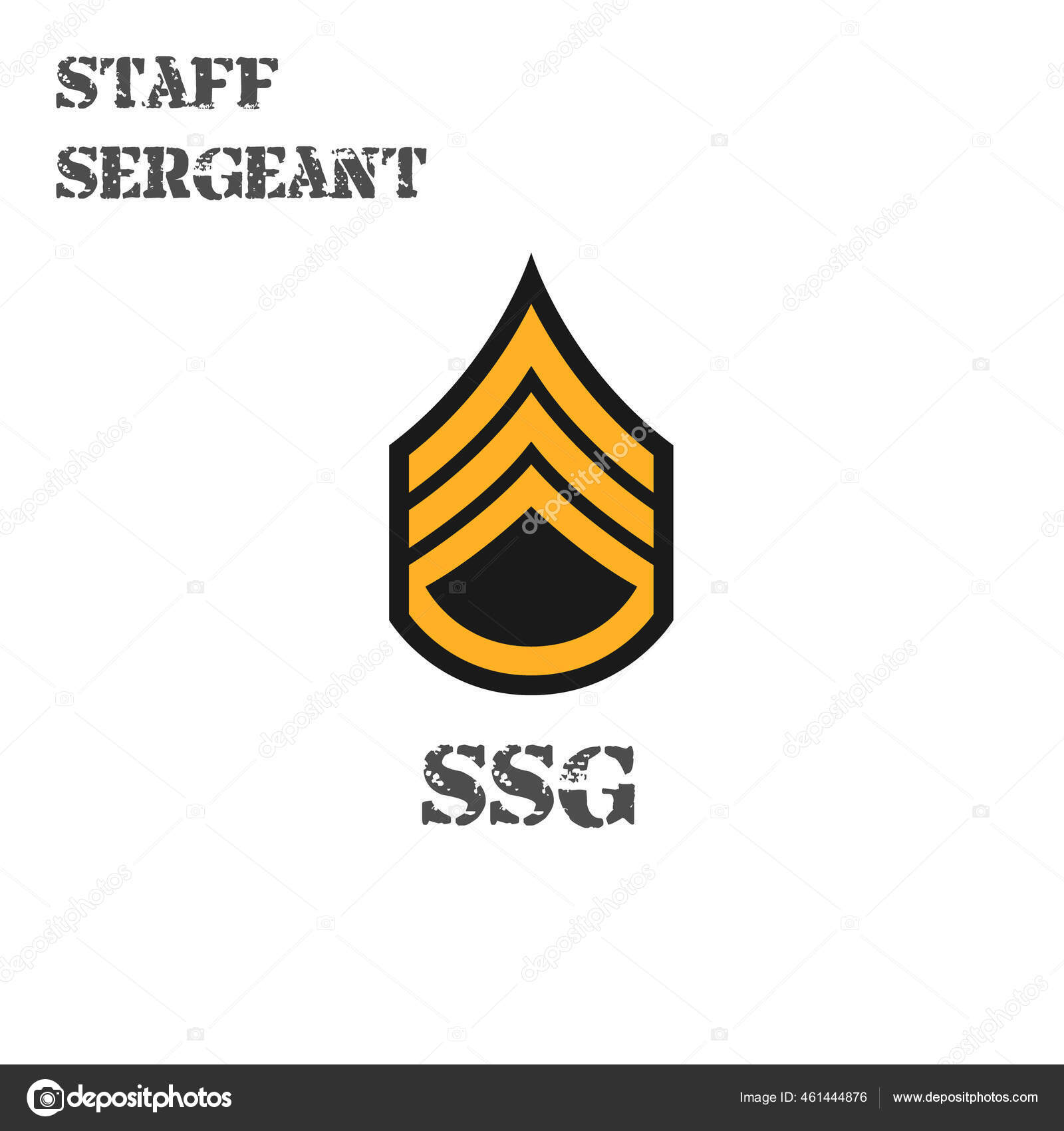 Realistic Vector Icon Chevron Senior Sergeant Army Description ...
