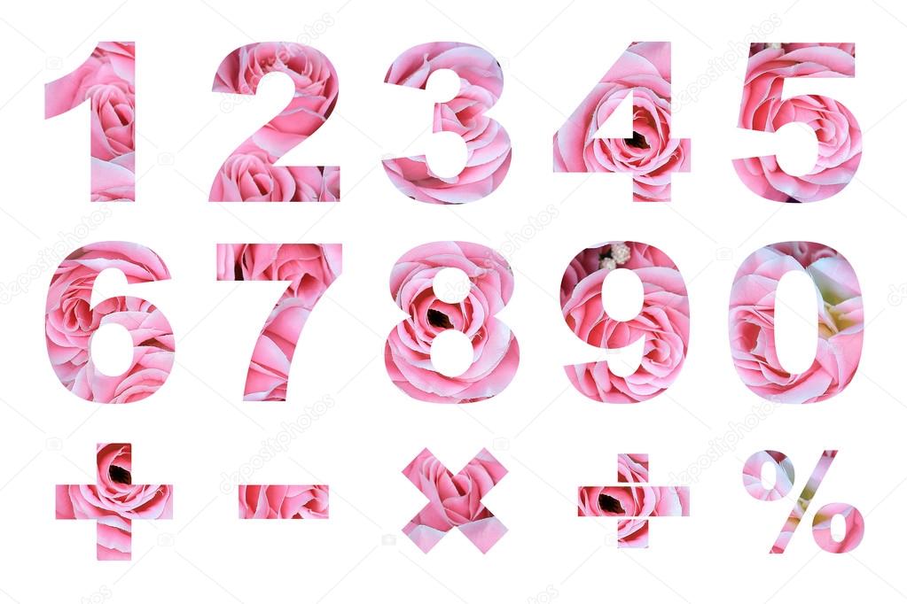 One to zero numbers and basic mathematical symbols — Stock Photo ...
