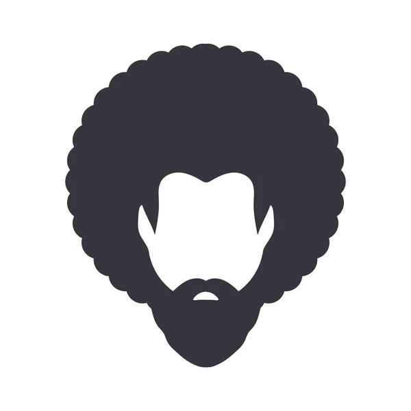 Black African American Afro Male Face Portrait Vector Silhouette Curls