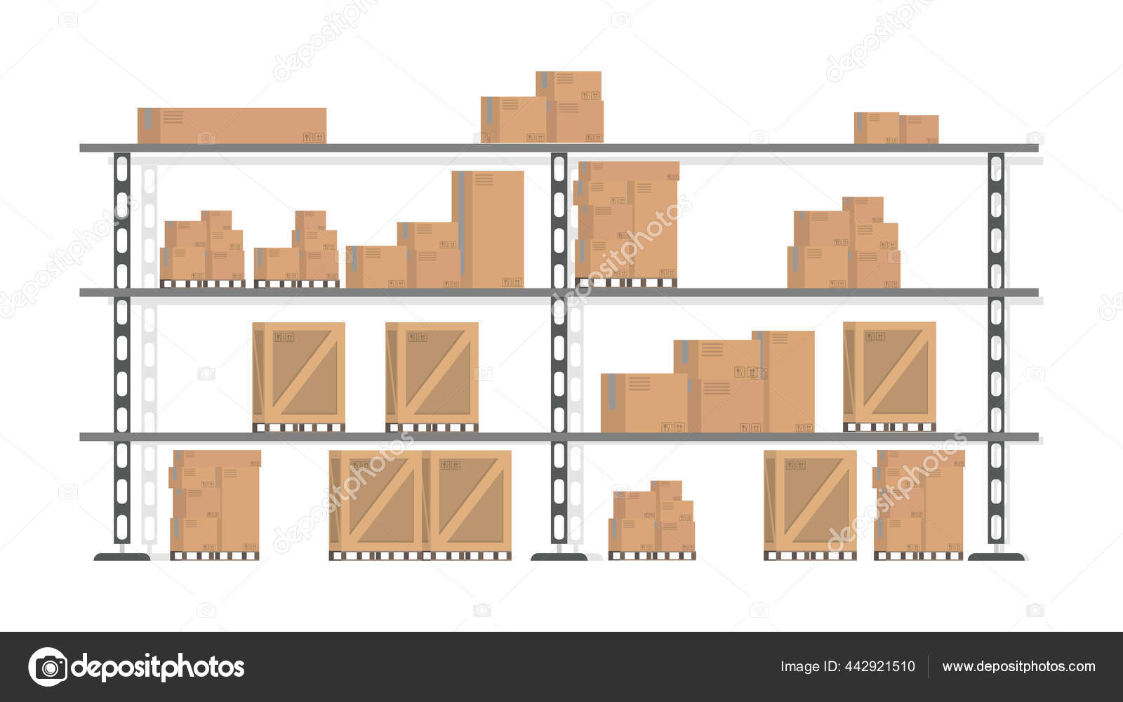 Warehouse Isolated White Background Stock Vector by ©Javvani 442921510