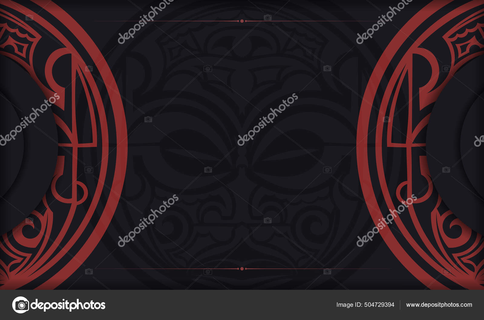 Template Print Design Background Luxurious Patterns Black Banner Maori ...