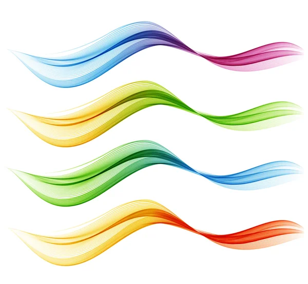 Set of Abstract vector flow transparent color wave. Stock Vector Image ...