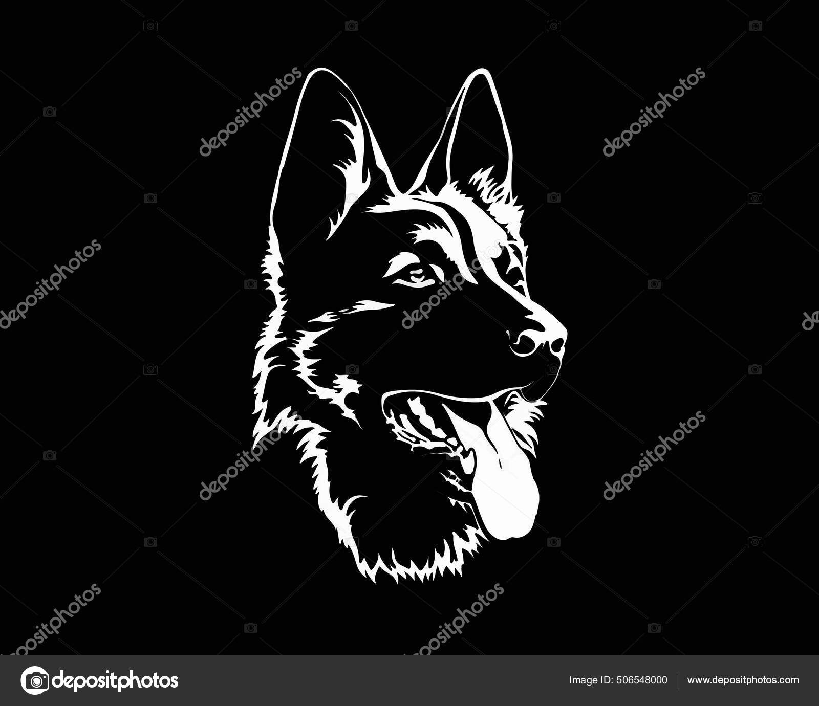 German Shepherd Face Logo Vector Editable File Stock Vector by ...