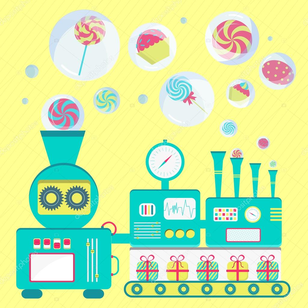 Candy factory Stock Vector Image by ©drical #72215929