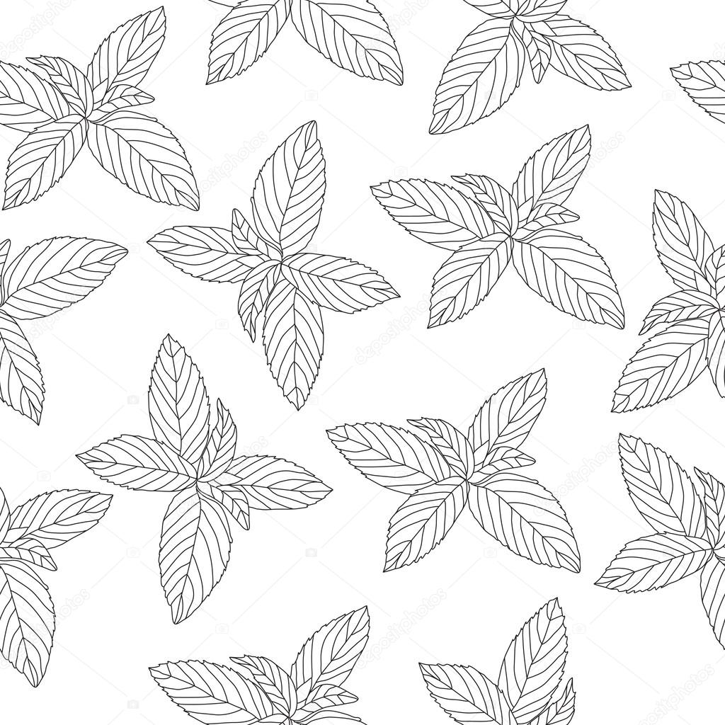 Mint sketch seamless texture, mint doodle style background wallpaper ...