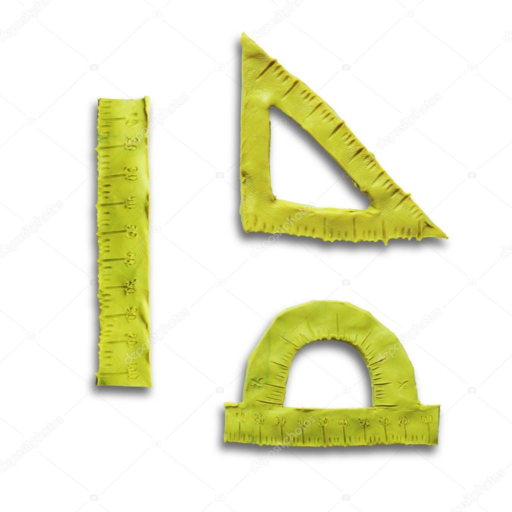 Plasticine yellow rulers — Stock Photo © MosQuitO404 #95283774