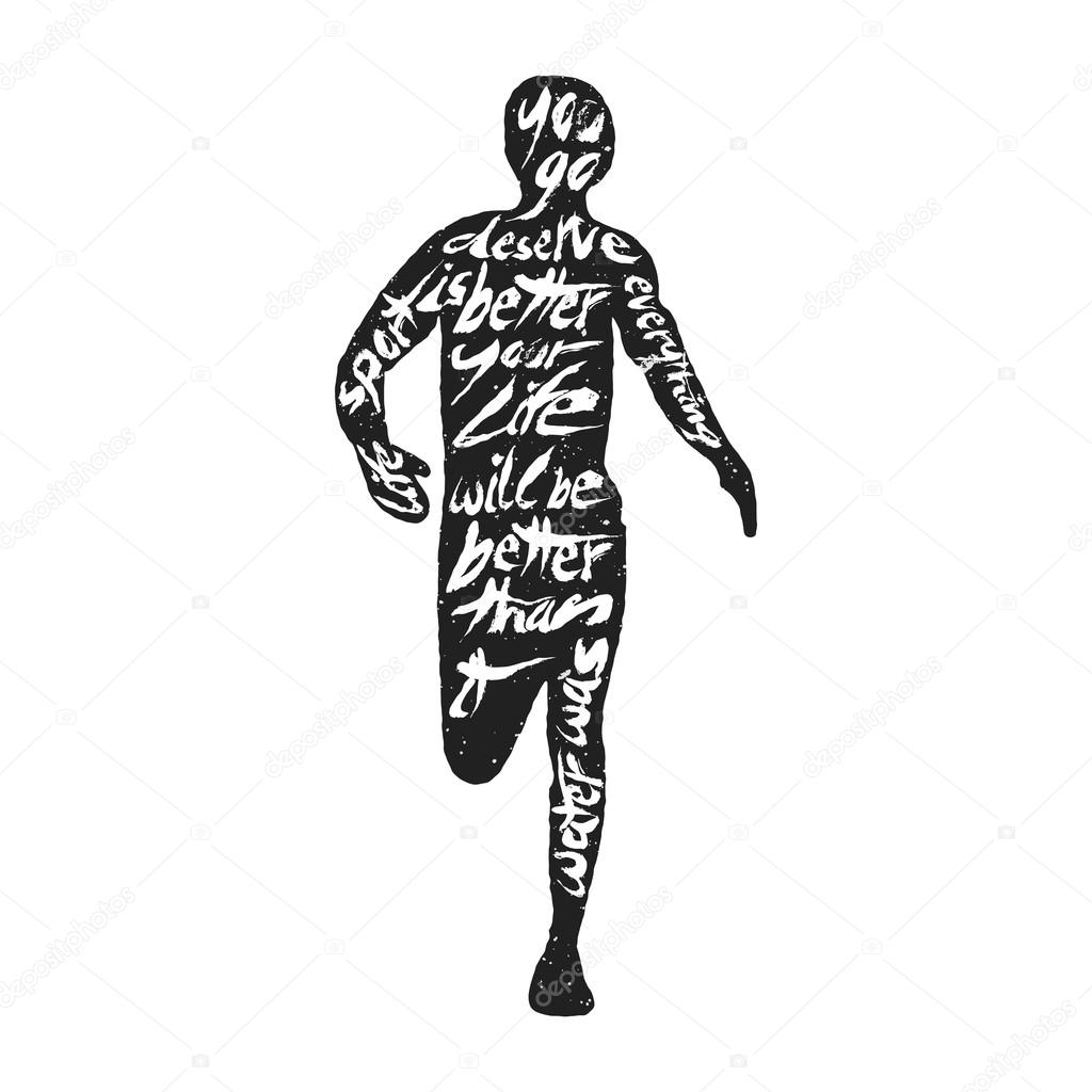 Typography lettering runner Stock Vector by ©MosQuitO404 97655780