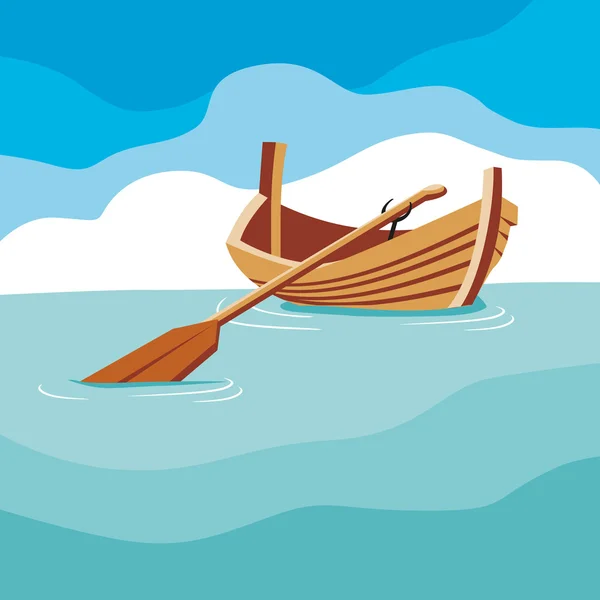 Boat with Paddle in Vector Illustration — Stock Vector © dinictis #3783560