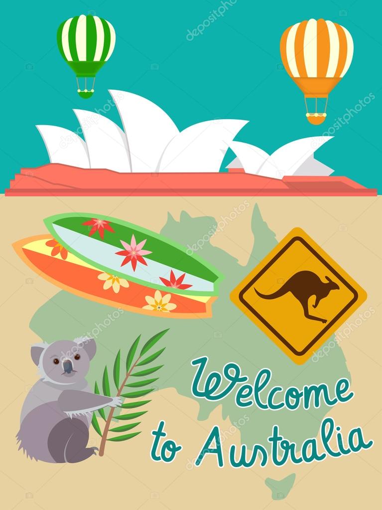 Welcome to Australia Stock Vector Image by ©AlisaRut #72567297