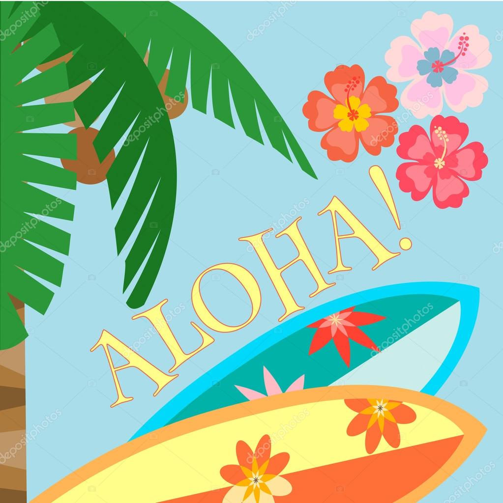 Aloha! Hawaii beach Poster — Stock Vector © AlisaRut #99502248