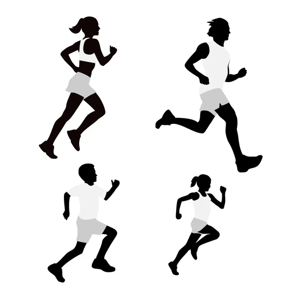 Man and woman running Vector Art Stock Images | Depositphotos