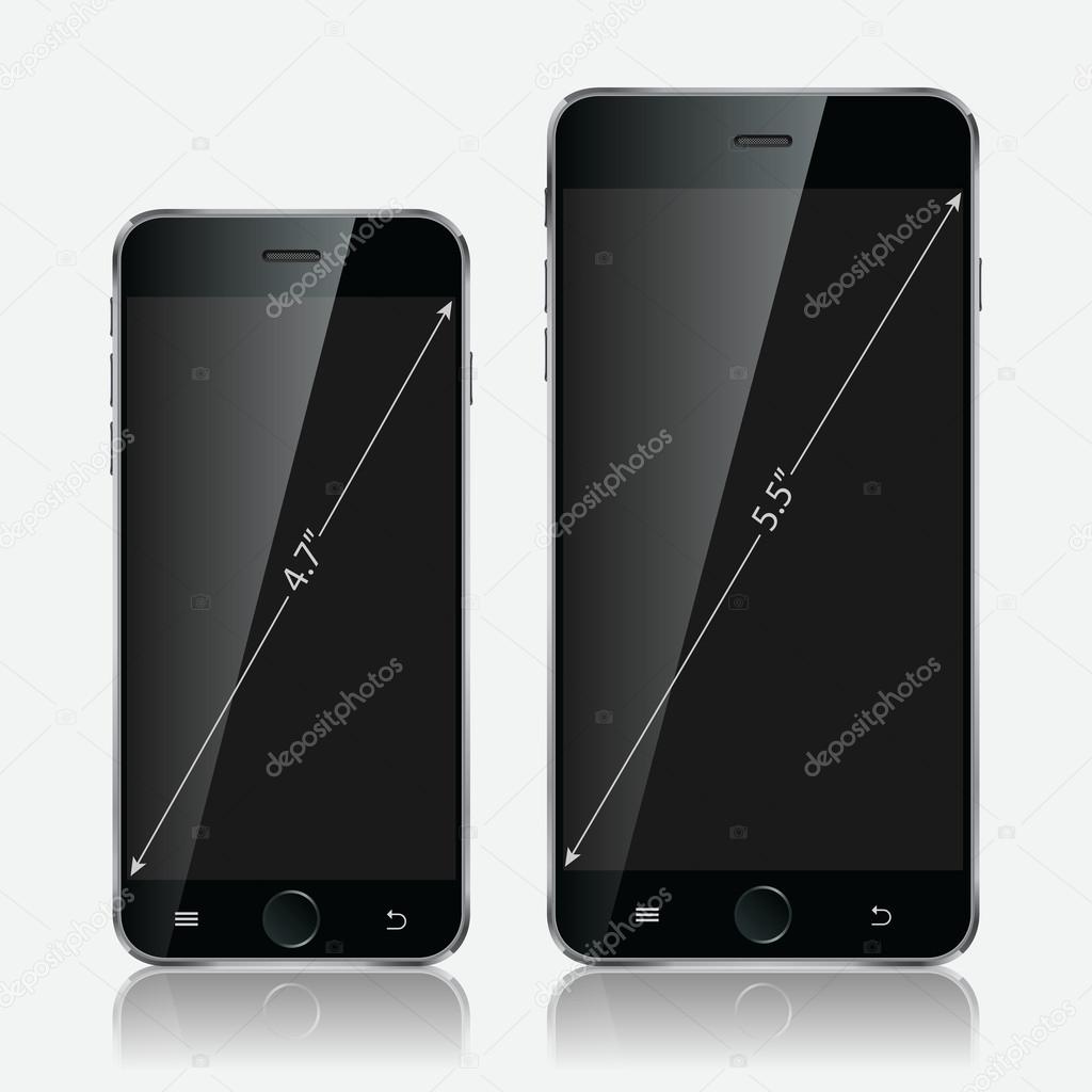 Realistic black mobile phones. Stock Vector Image by ©whilerests #61451531