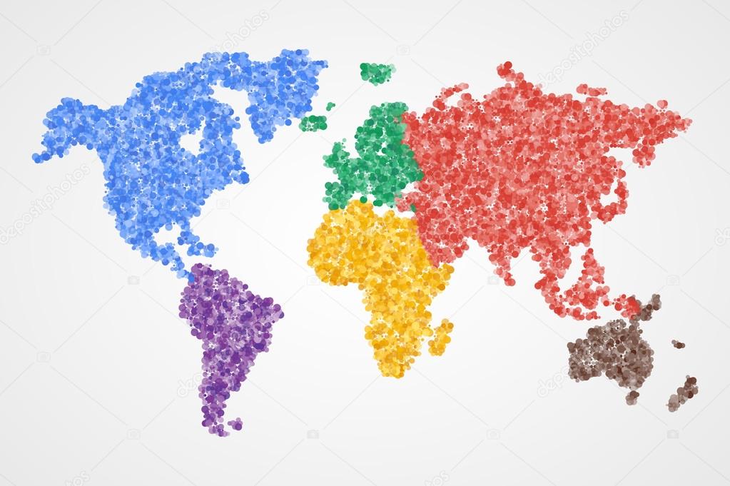 Dotted round world map. Abstract illustration. — Stock Photo ...